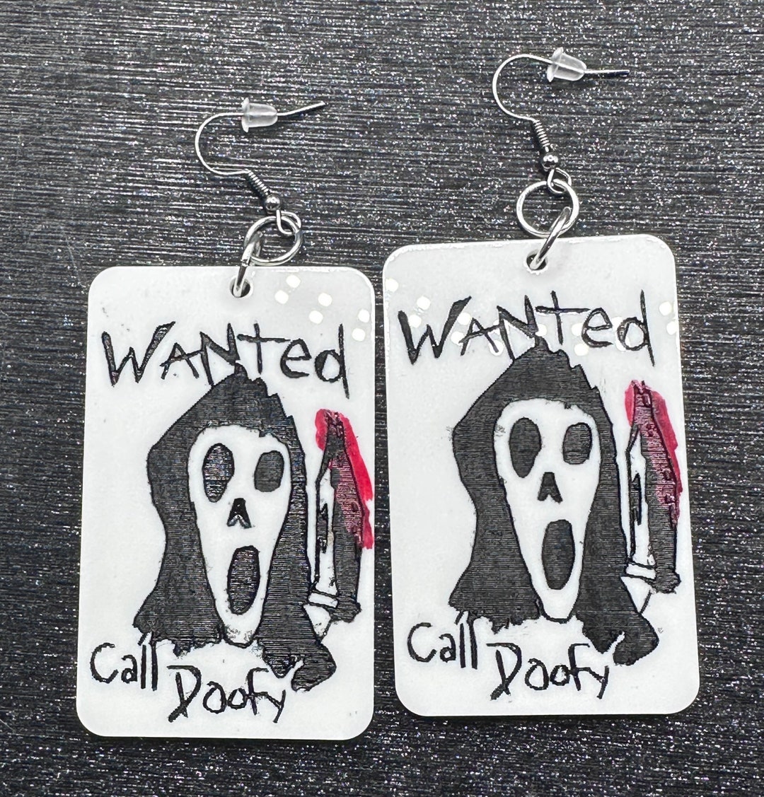 Scary Movie Call Doofy Ghost Face Acrylic Earrings - Etsy
