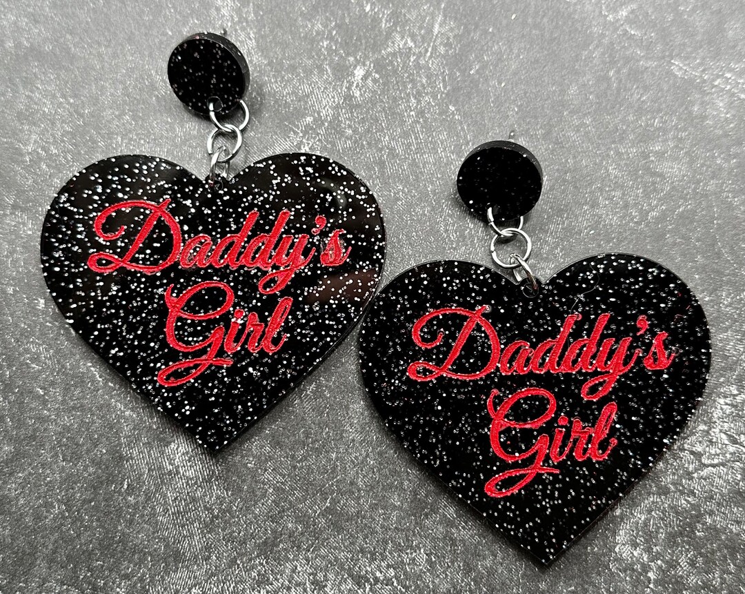 Daddy’s Girl Glitter Acrylic Earrings - Etsy