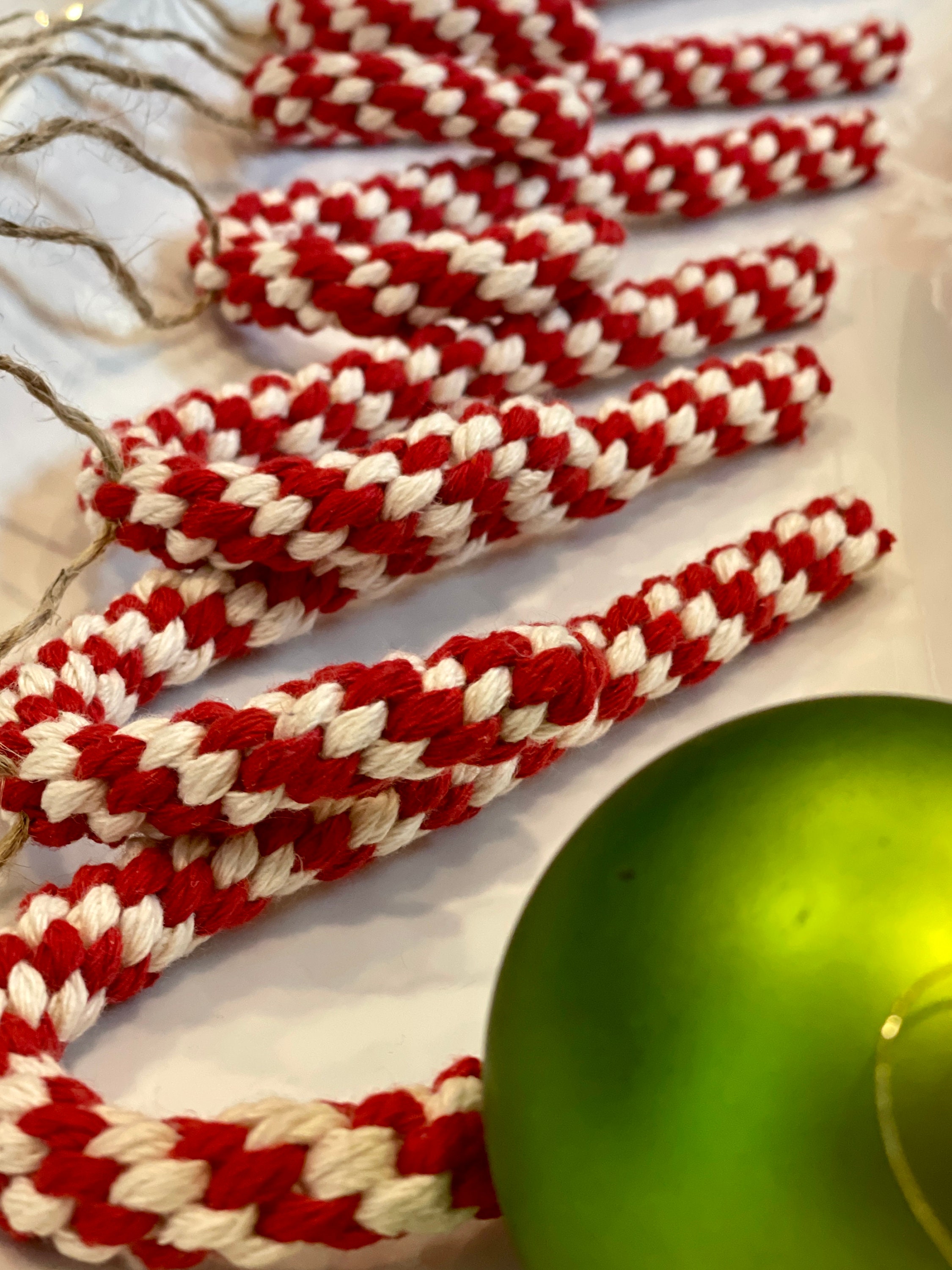 Candy Cane Macrame Ornament, Handmade Holiday Candy Cane Decoration - Etsy Canada