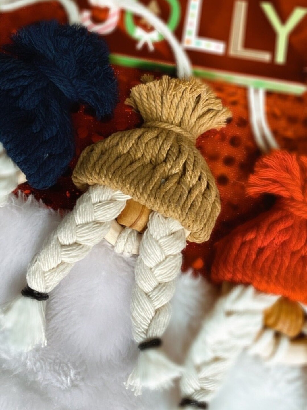 Gnomess Holiday Ornament Macrame Christmas Ornament - Etsy