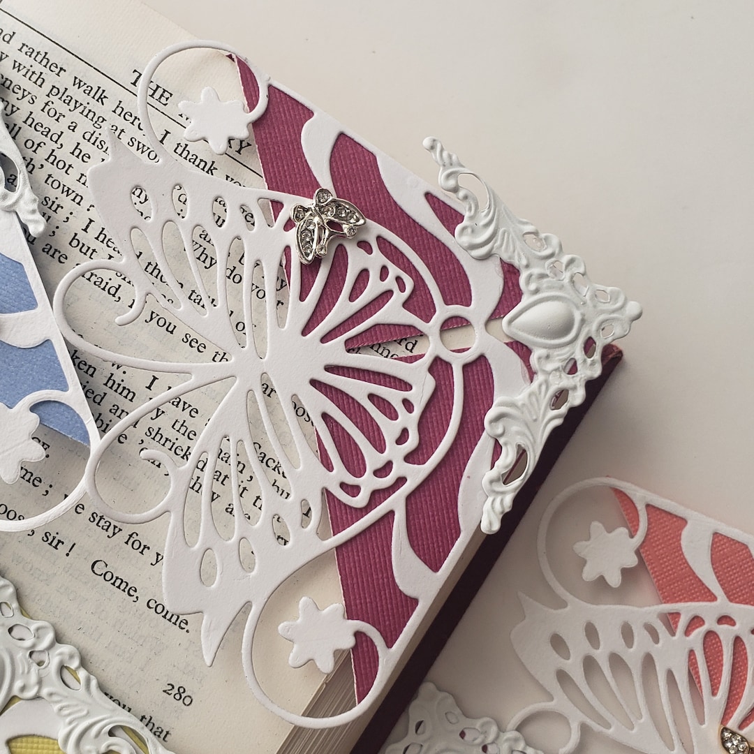 Delicate Butterfly Lacey Corner Bookmarks - Spring Collection ...