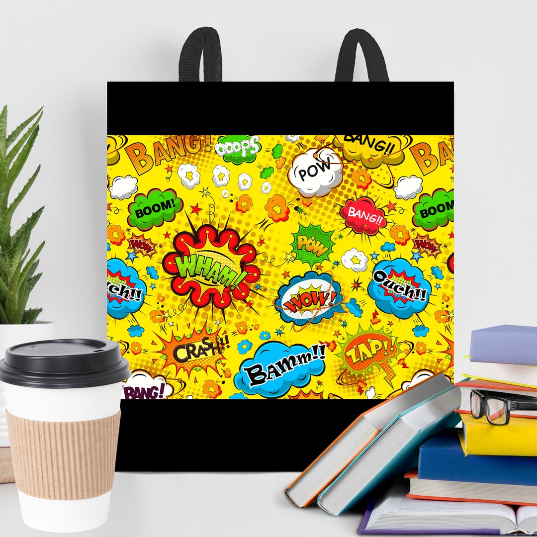 Superhero Tote Bag, Ink Line Drawing on Canvas Tote, the Perfect Gift ...