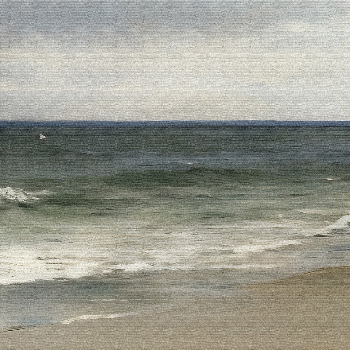 Muted Summer Coastal Seaside Vintage Digital Painting • Soft Tones ...