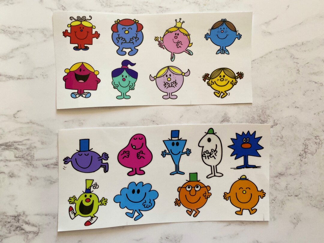Make Your Own Mr Men & Little Miss UVDTF Cups 16oz UVDTF Sheets Custom ...