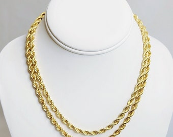 18k Gold Rope Chain - Etsy