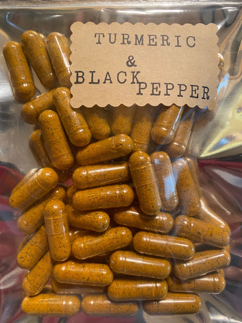 60 Turmeric and Black Pepper Capsules - Etsy