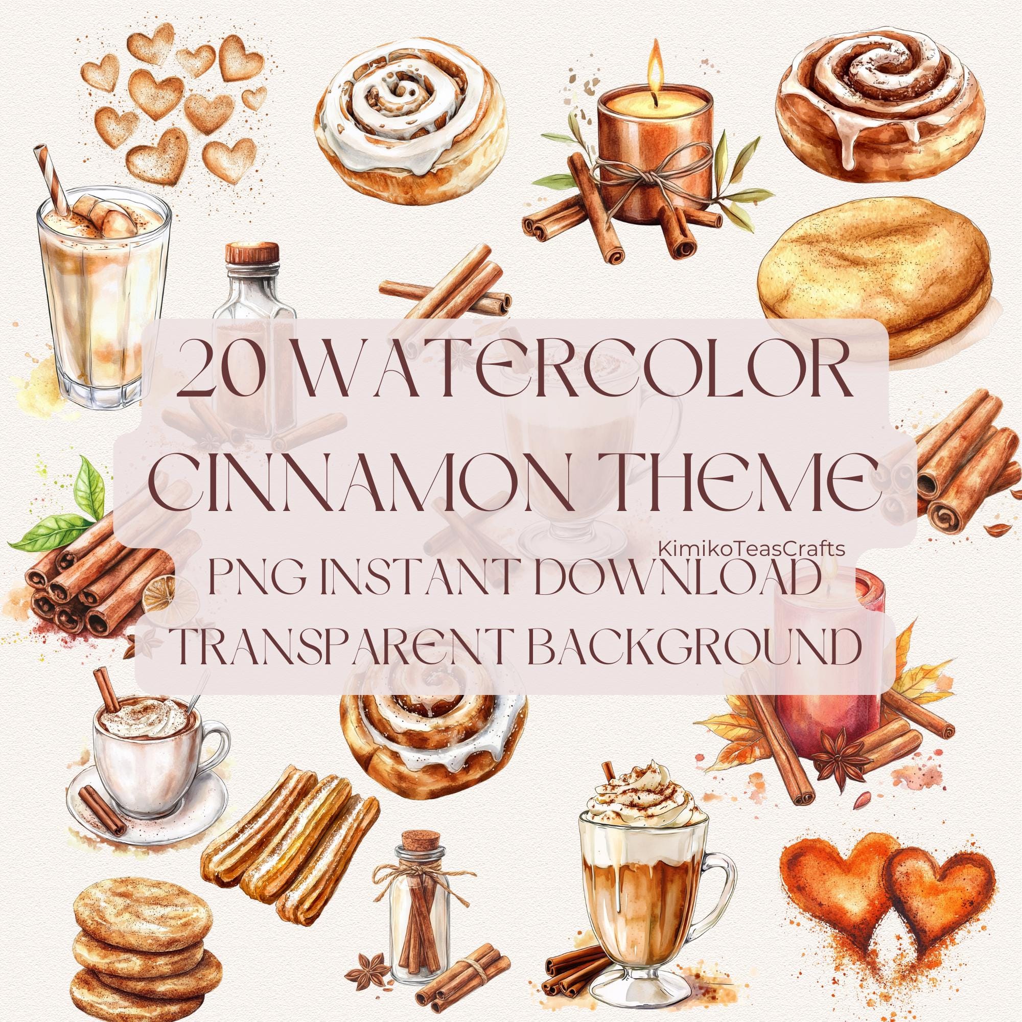 Watercolor Cinnamon PNG Digital Download Transparent Background ...