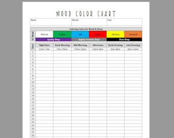 Mood Color Chart | Etsy