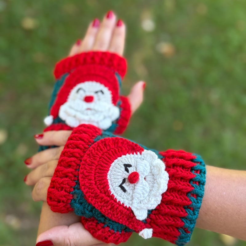 Christmas Santa Gloves - Etsy
