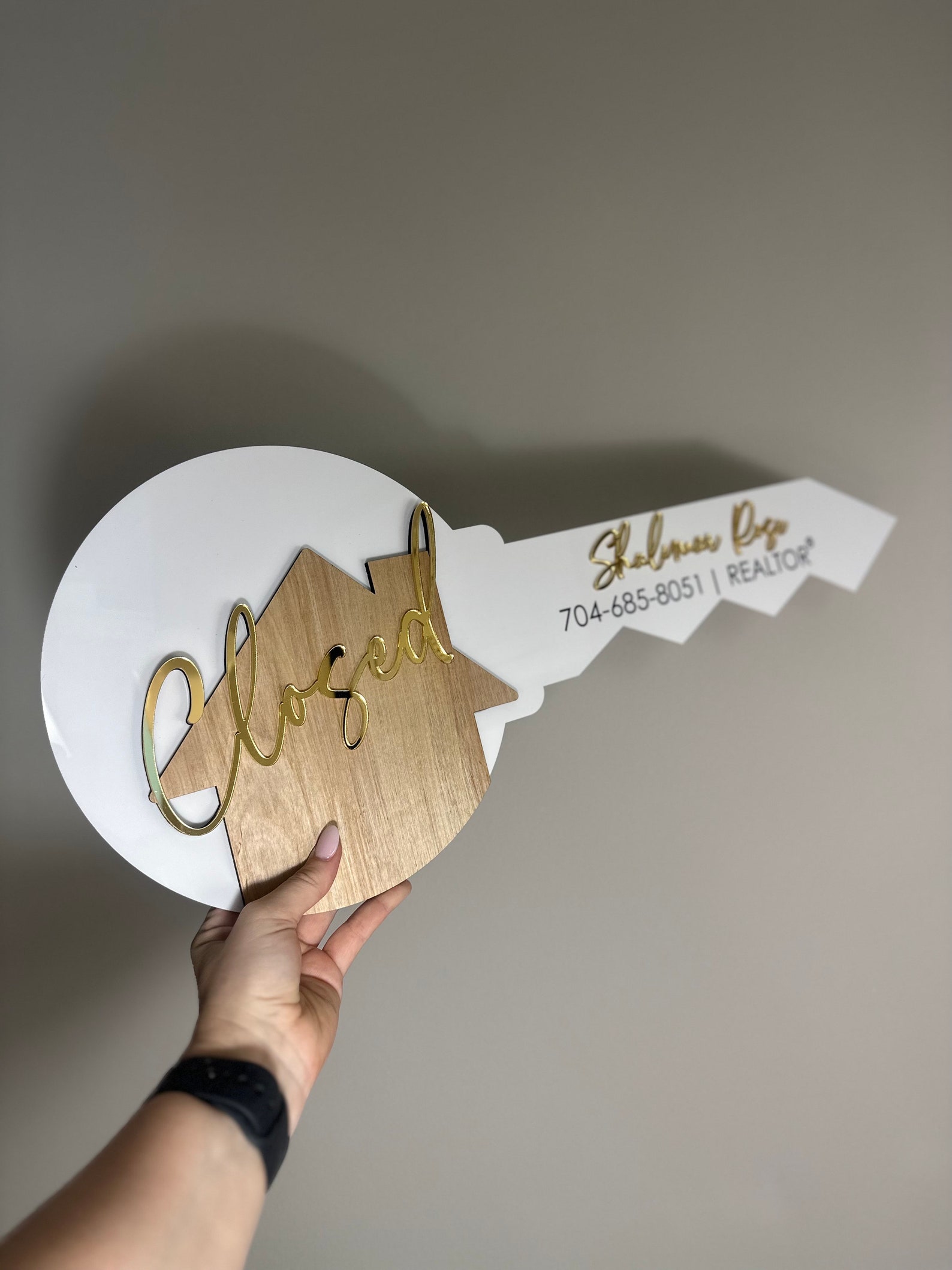 Personalized Realtor Key | Closing Realty | House Sold Acrylic and Wood ...