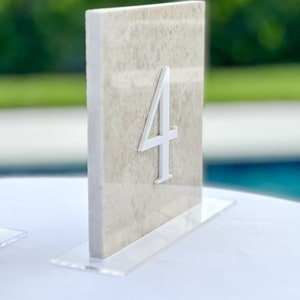 3D Marble Stone Table Numbers | Wedding Unique Signage | Custom Layered ...