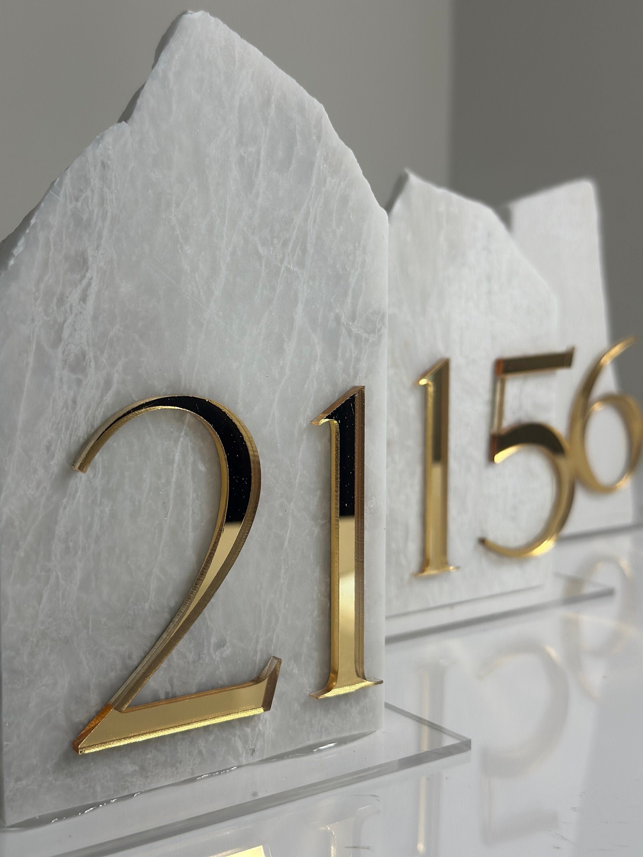 3D Marble Stone Table Numbers | Wedding Unique Signage | Custom Layered ...