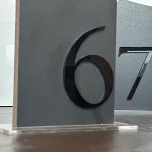 3D Black Matte Limestone Stone Table Numbers | Wedding Unique Signage ...