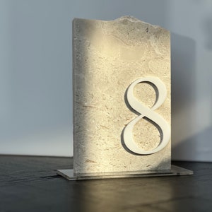 3D Limestone Stone Table Numbers | Wedding Unique Signage | Custom ...