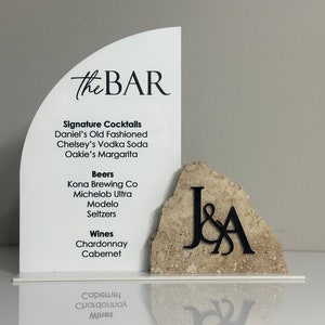 Acrylic Stone Menu & Table Number Sign Layered Menu - Etsy
