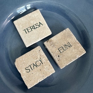 Travertine Stone Acrylic Place Card Settings, Acrylic Place Names ...