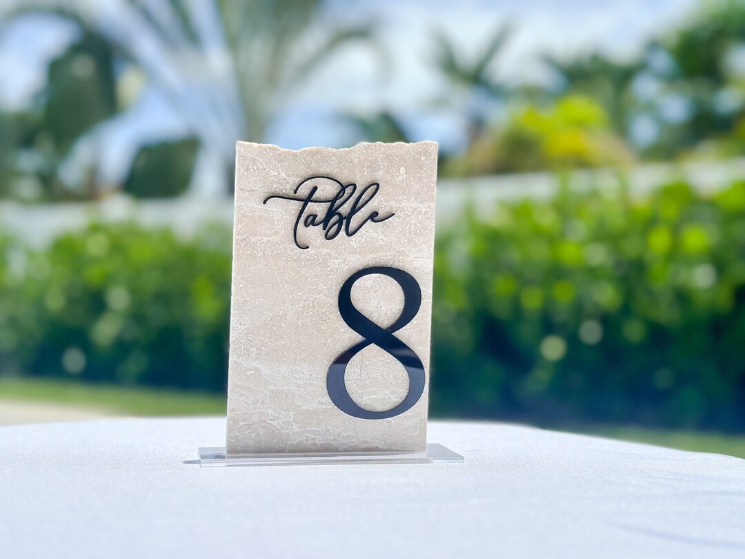 3D Marble Stone Table Numbers | Wedding Unique Signage | Custom Layered ...