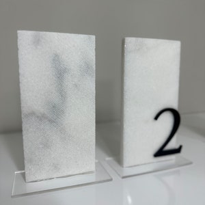 3D Marble Stone Table Numbers Wedding Unique Signage Custom Layered ...