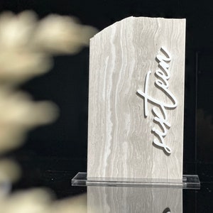 3D Marble Stone Table Numbers | Wedding Unique Signage | Custom Layered ...