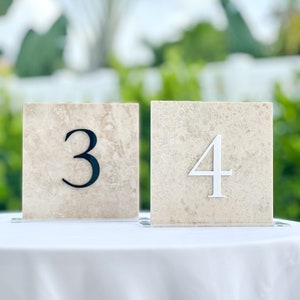 3D Marble Stone Table Numbers | Wedding Unique Signage | Custom Layered ...