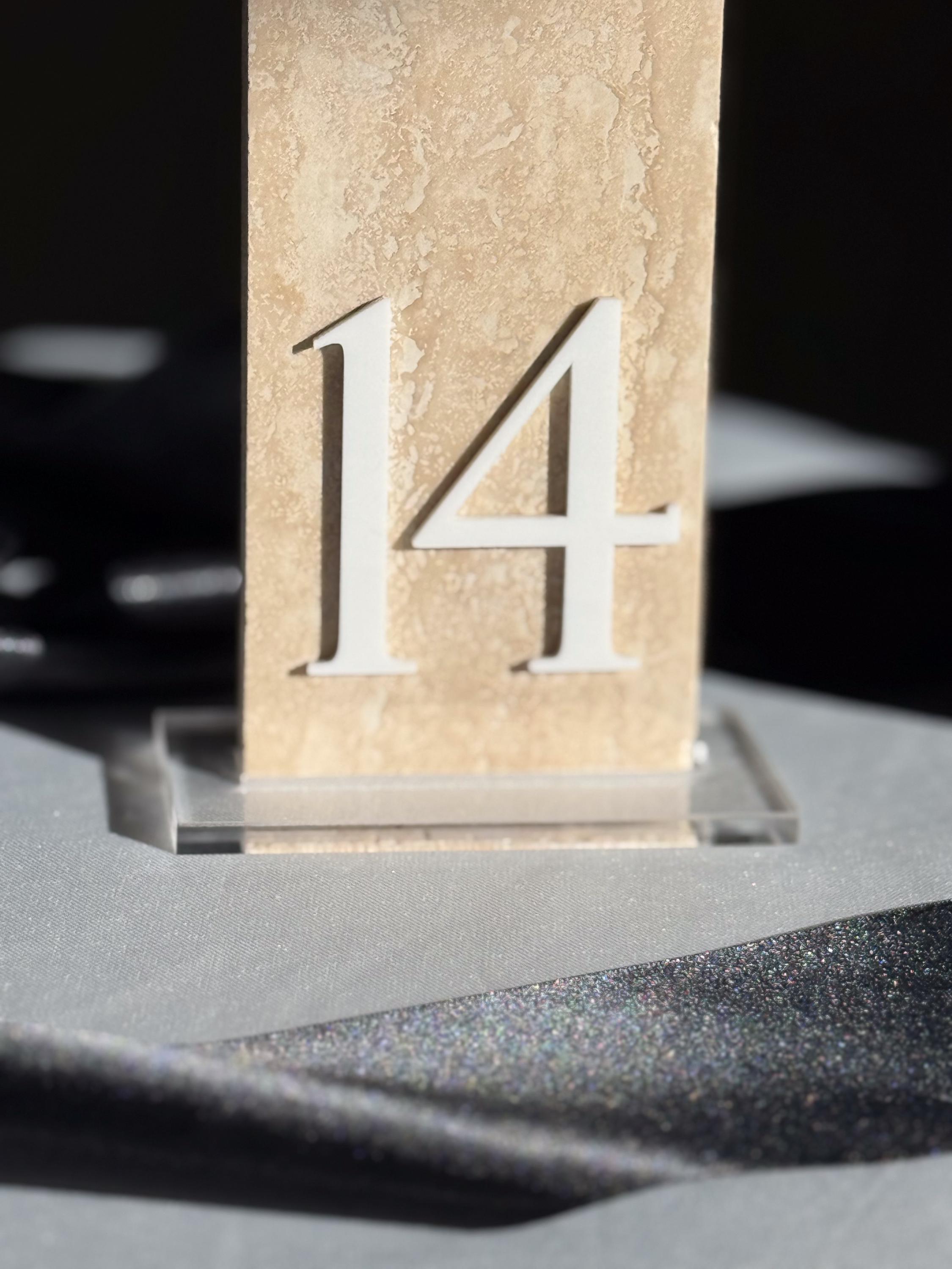 3D Travertine Stone Table Numbers | Wedding Unique Signage | Custom ...