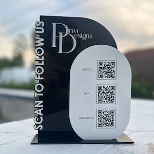 Acrylic Social Media Sign Table Top Logo Sign QR Code - Etsy