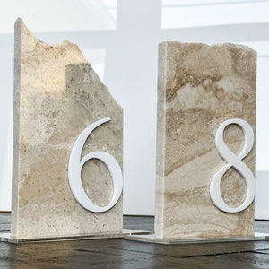 3D Marble Stone Table Numbers | Wedding Unique Signage | Custom Layered ...