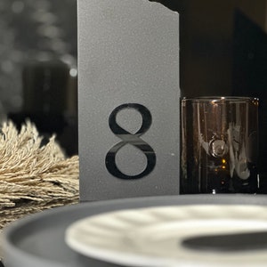 3D Black Matte Limestone Stone Table Numbers | Wedding Unique Signage ...
