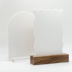 White Wavy Ripple Blank Acrylic Table Numbers Acrylic Sign DIY Cast ...