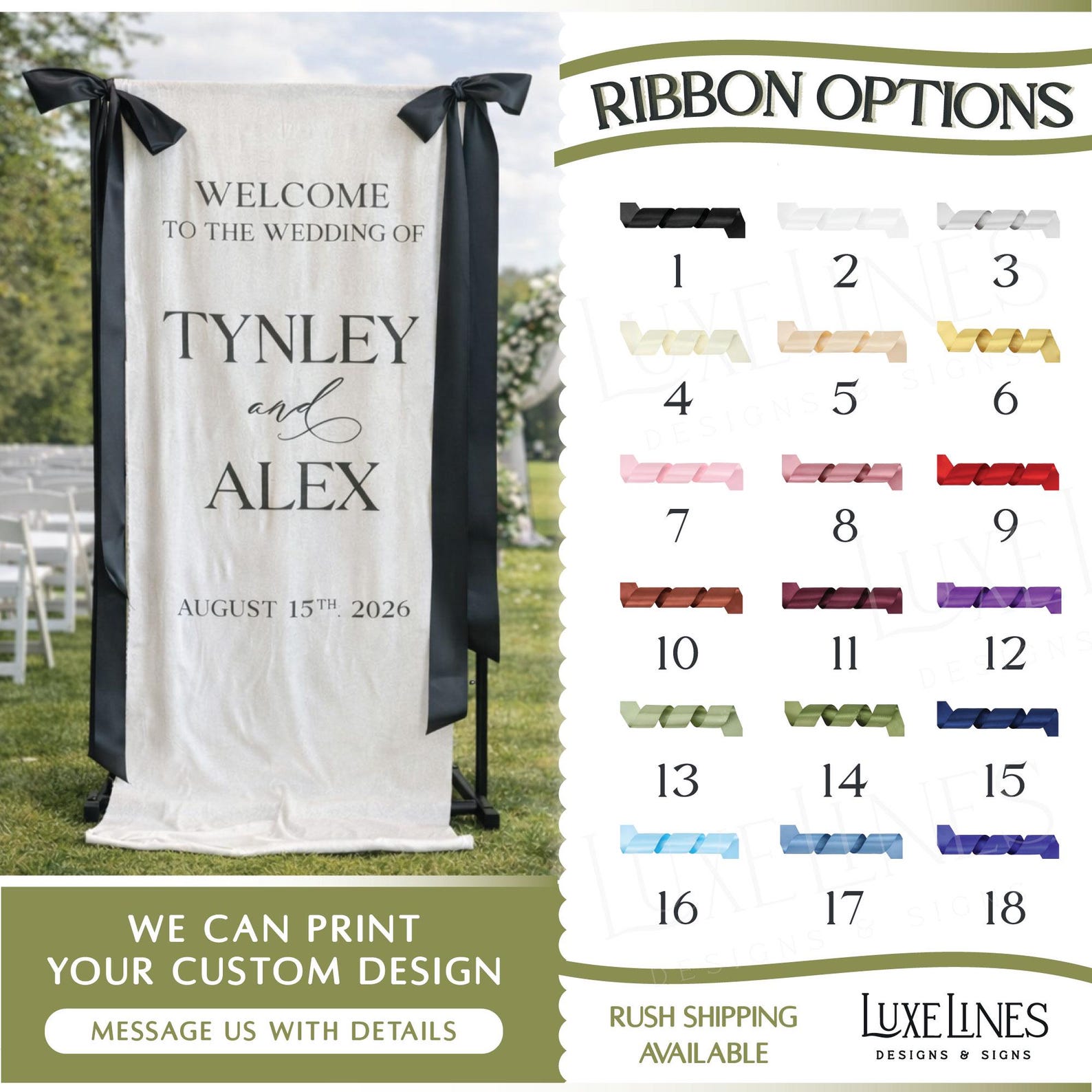 Signature Cocktails Wedding Bar Sign | Linen Drink Menu | Modern ...