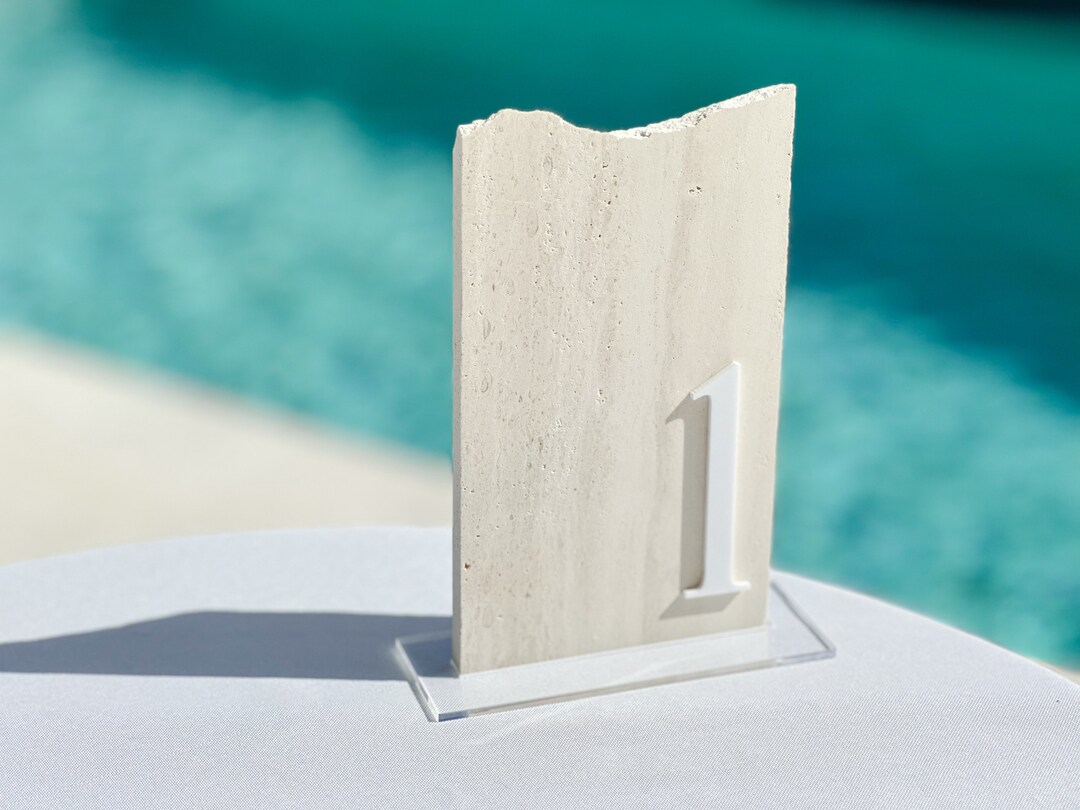 3D Limestone Stone Table Numbers | Wedding Unique Signage | Custom ...
