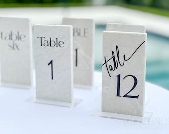 Classic Travertine Stone Table Numbers - Etsy