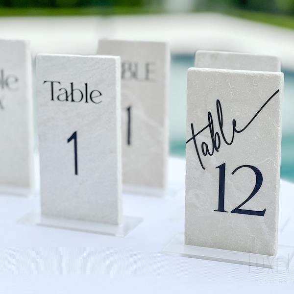 Travertine Wedding Table Numbers - Etsy