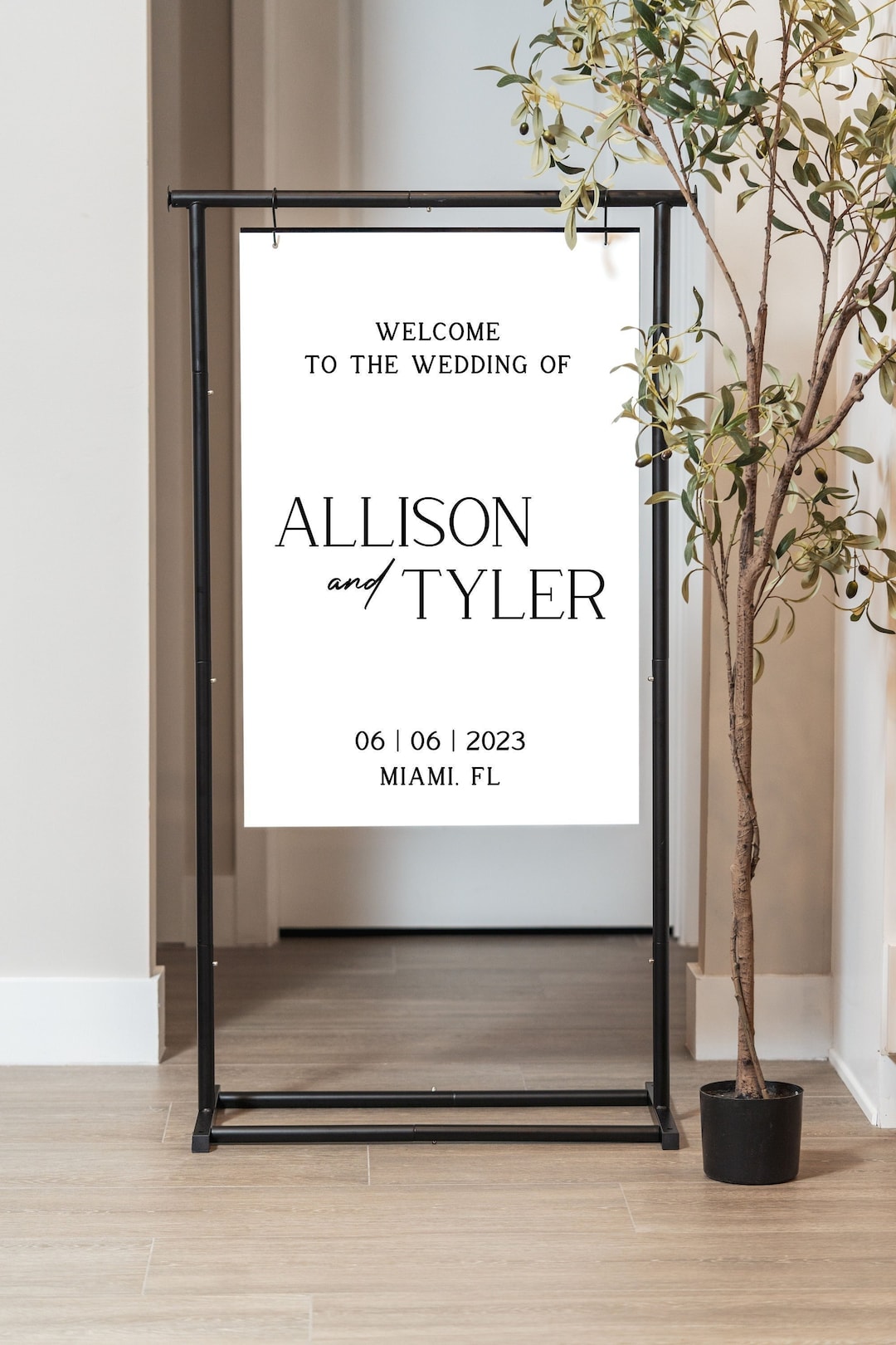3D Wedding Welcome Sign Gold Mirror |minimalist Modern Signage ...