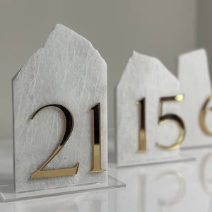 3D Marble Stone Table Numbers | Wedding Unique Signage | Custom Layered ...