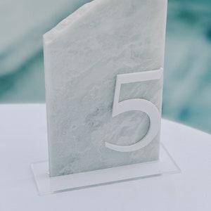 3D Marble Stone Table Numbers | Wedding Unique Signage | Custom Layered ...