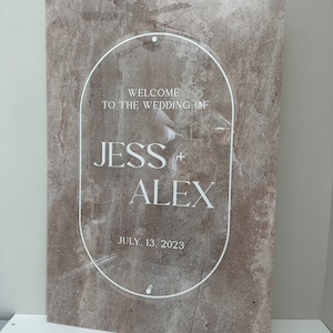 Faux Stone Wedding Welcome Sign With Standoffs |minimalist Modern ...
