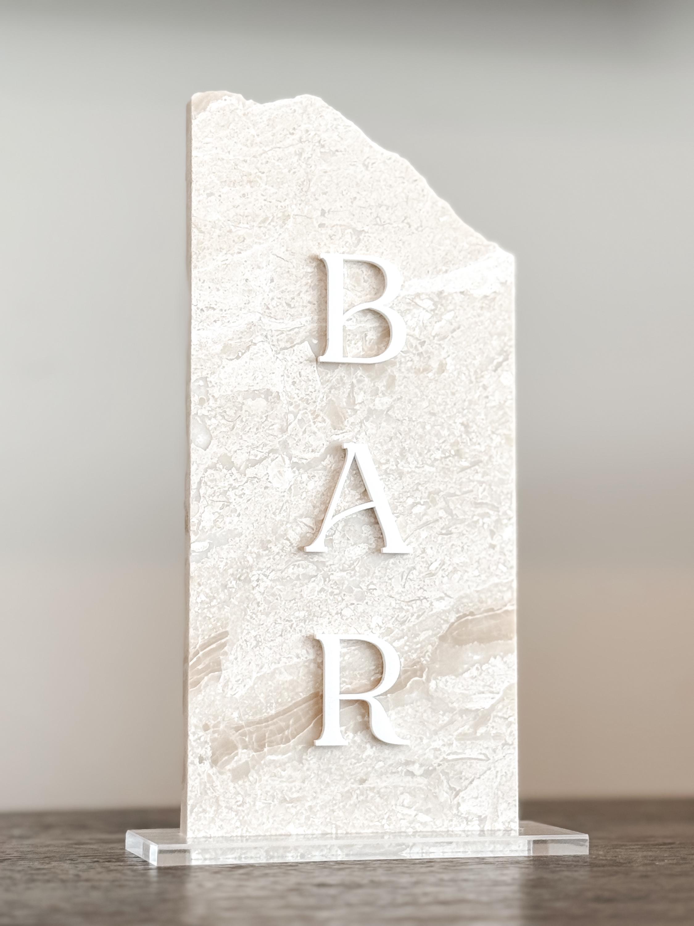 Marble Stone Bar Sign | Wedding Unique Signage | Menu Sign, Drink Sign ...