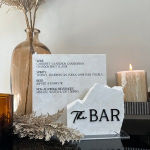 Marble Stone Bar Sign | Wedding Unique Signage | Menu Sign | Drink Sign ...