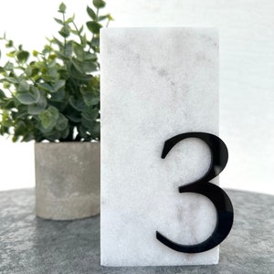 3D Marble Stone Table Numbers Wedding Unique Signage Custom Layered ...