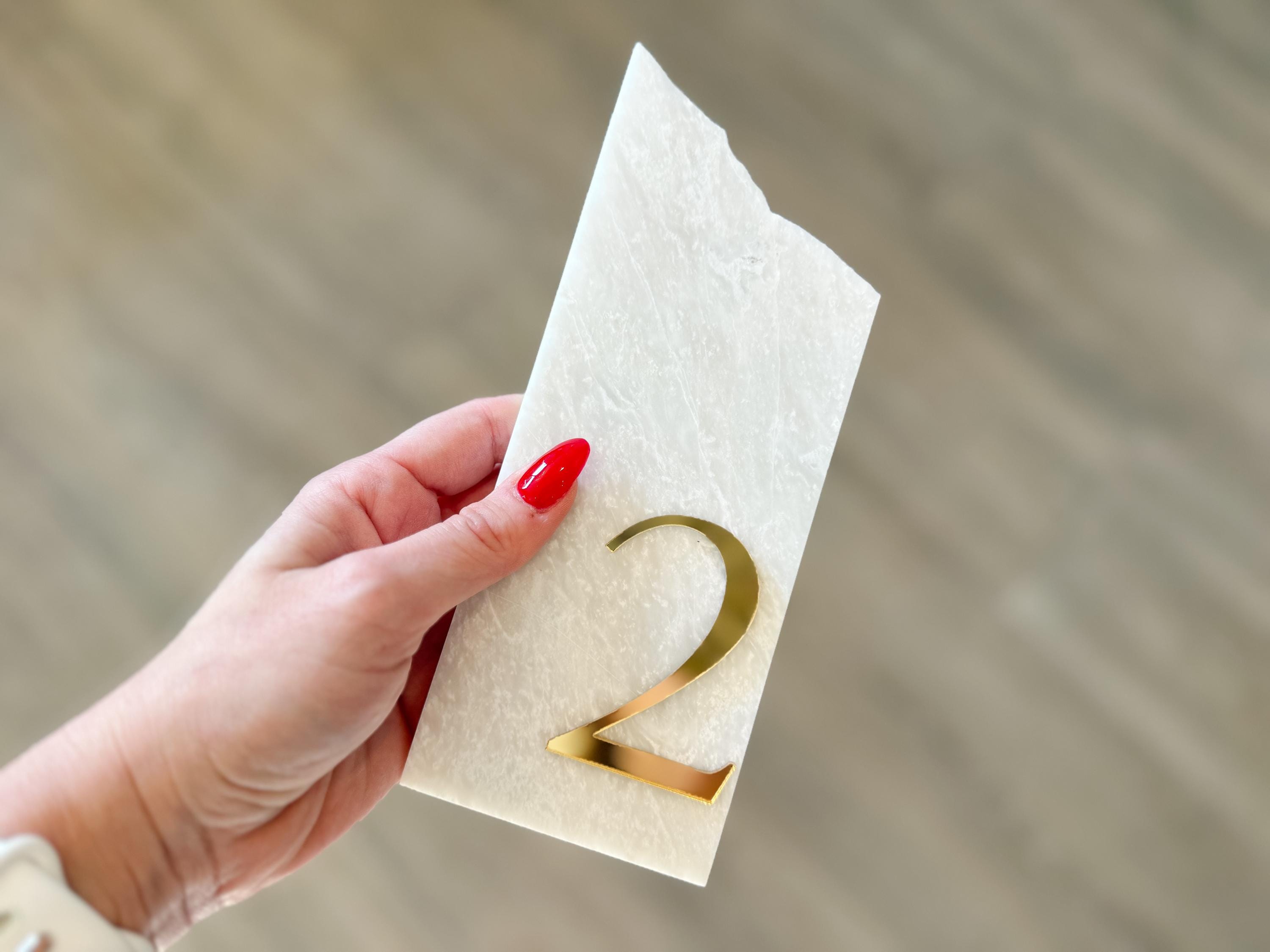 3D Marble Stone Table Numbers | Wedding Unique Signage | Custom Layered ...