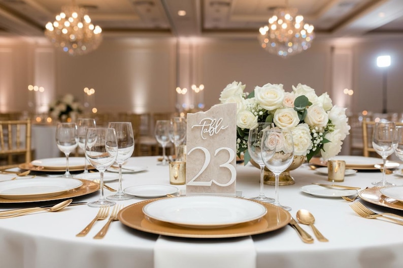 3D Marble Stone Table Numbers | Wedding Unique Signage | Custom Layered ...
