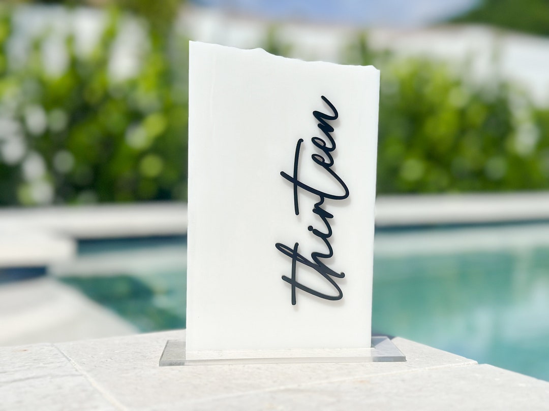 3D Marble Stone Table Numbers | Wedding Unique Signage | Custom Layered ...