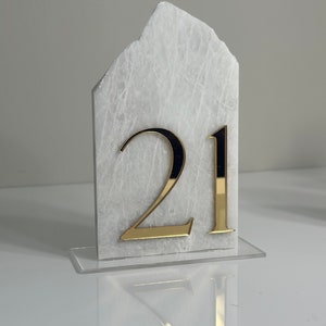 3D Marble Stone Table Numbers | Wedding Unique Signage | Custom Layered ...