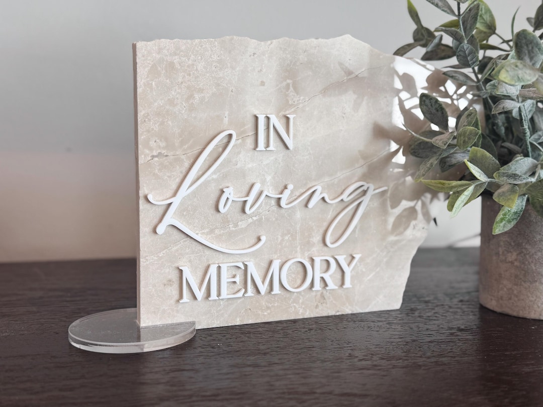 Marble 3D in Loving Memory Table Sign | Modern Wedding Decor | Favor ...