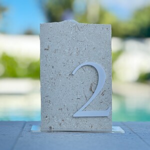 3D Limestone Stone Table Numbers | Wedding Unique Signage | Custom ...