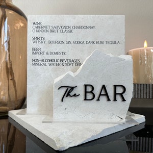 Marble Stone Bar Sign | Wedding Unique Signage | Menu Sign | Drink Sign ...