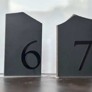 3D Black Matte Limestone Stone Table Numbers | Wedding Unique Signage ...