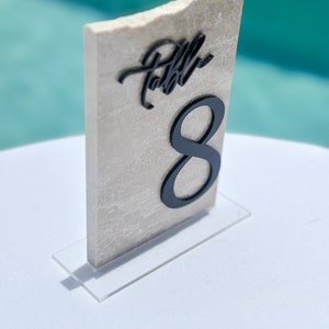 3D Marble Stone Table Numbers | Wedding Unique Signage | Custom Layered ...