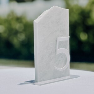 3D Marble Stone Table Numbers | Wedding Unique Signage | Custom Layered ...
